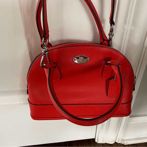 Coach | Bags | Coach Orange Leather Convertible Satchelshoulder Handbag ...